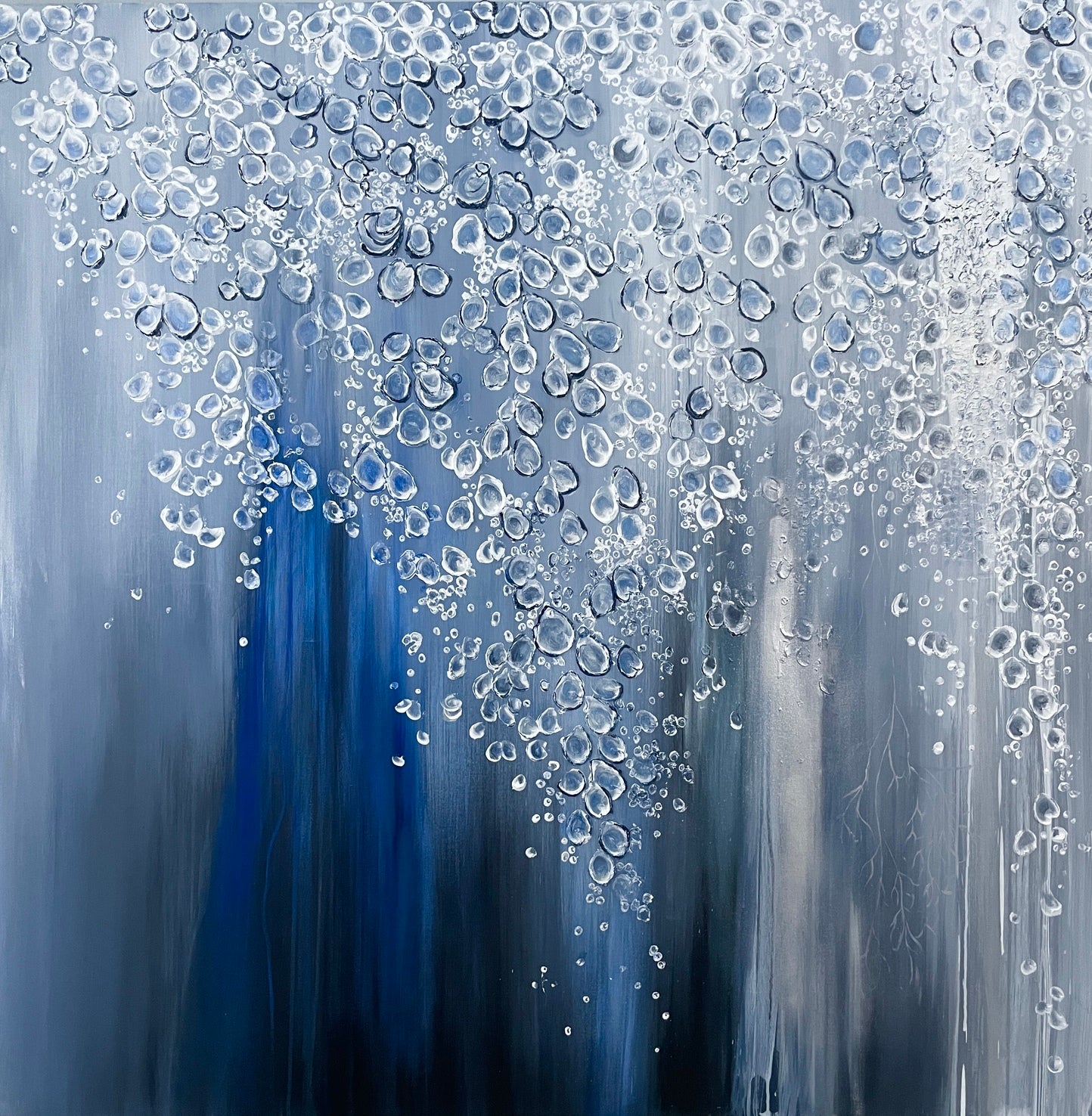 Seashells 60x60 Navy Silver – Ana Monsanto Art